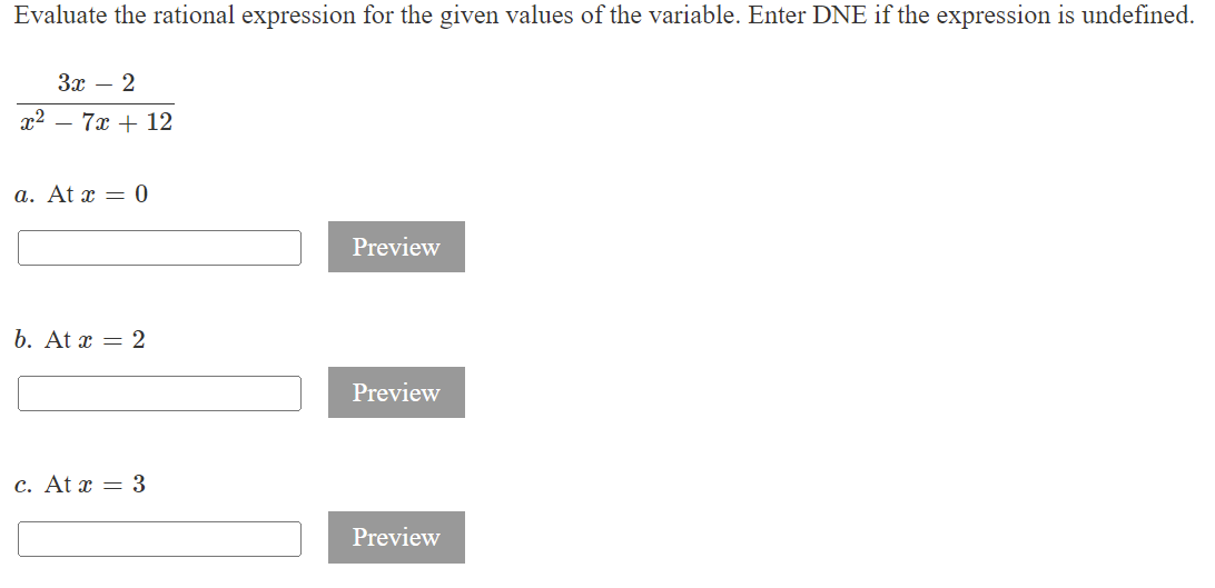 Solved Evaluate the rational expression for the given values | Chegg.com
