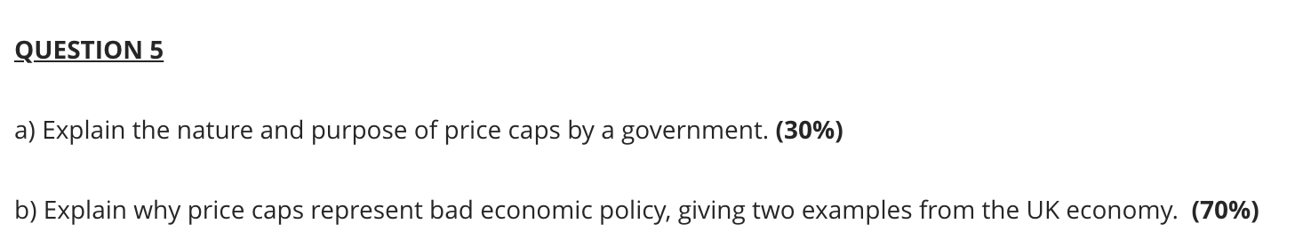 Solved QUESTION 5 a) Explain the nature and purpose of price | Chegg.com