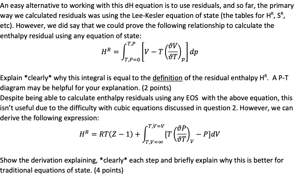 Solved An easy alternative to working with this dH equation | Chegg.com