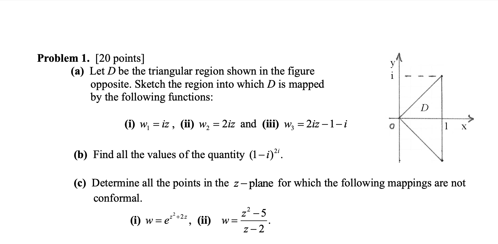 Solved Problem 1. [20 points] (a) Let D be the triangular | Chegg.com