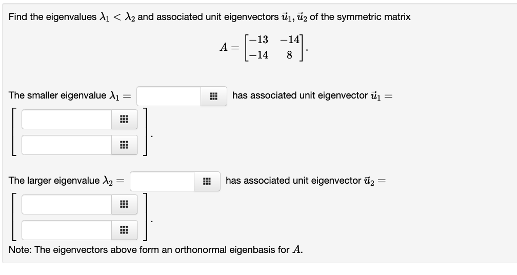 Solved Find the eigenvalues λ1