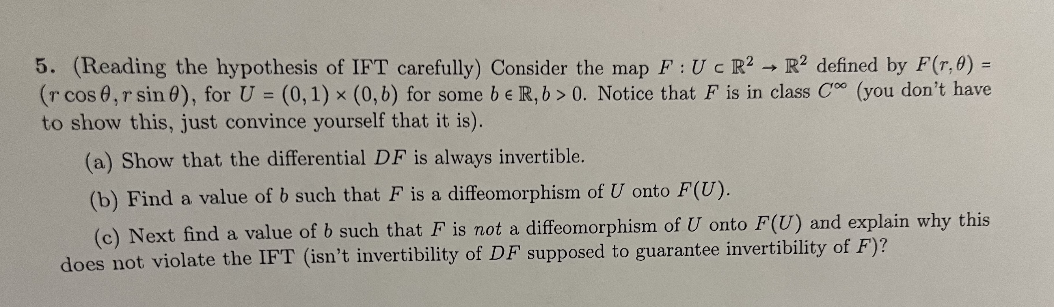 Solved 5. (Reading the hypothesis of IFT carefully) Consider | Chegg.com