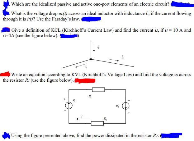 Solved Which are the idealized passive and active one-port | Chegg.com