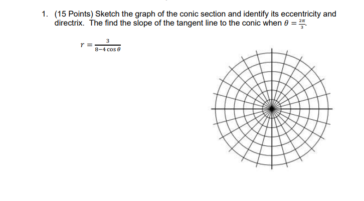 Solved 1. (15 Points) Sketch the graph of the conic section | Chegg.com