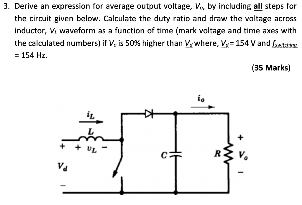 Solved 3 Derive An Expression For Average Output Voltage 7366