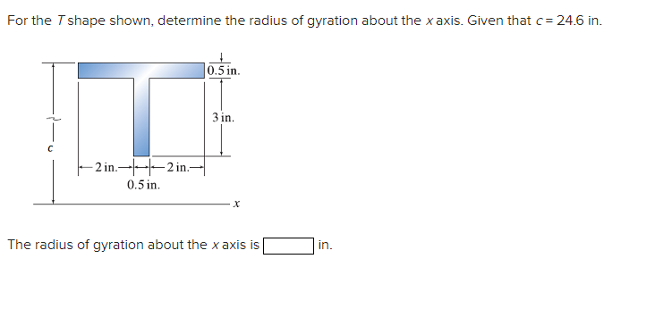 Solved For the T shape shown, determine the radius of | Chegg.com