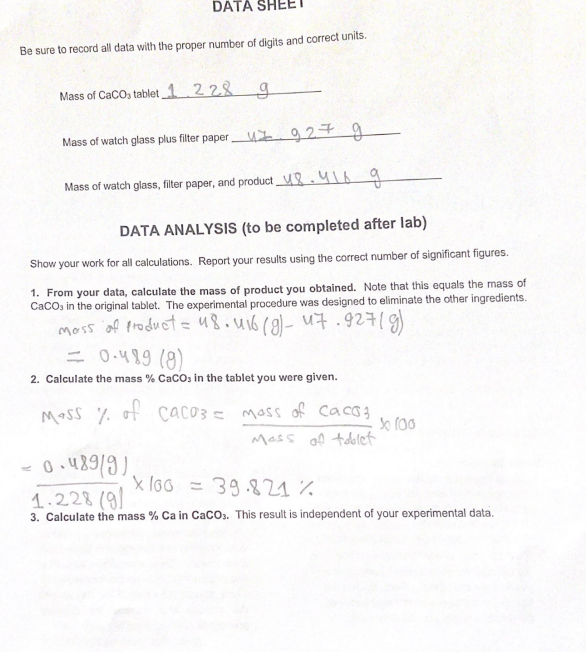 Solved DATA SH Be sure to record all data with the proper | Chegg.com