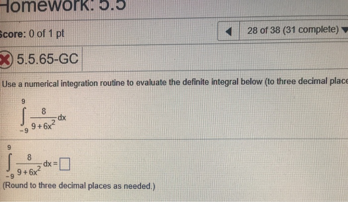 Solved Use a numerical integration routine to evaluate the | Chegg.com