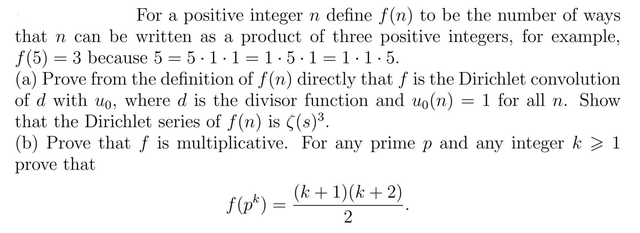 Solved = = - For a positive integer n define f(n) to be the | Chegg.com