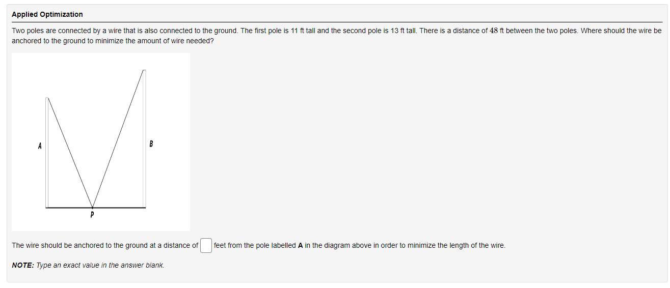 Solved Applied Optimization anchored to the ground to | Chegg.com