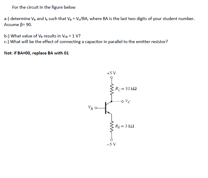 Solved For the circuit in the figure below a-) determine VB | Chegg.com