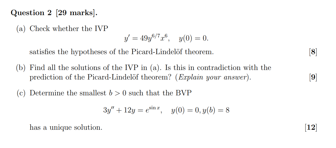 Solved (a) Check whether the IVP \\[ y^{\\prime}=49 y^{6 / | Chegg.com