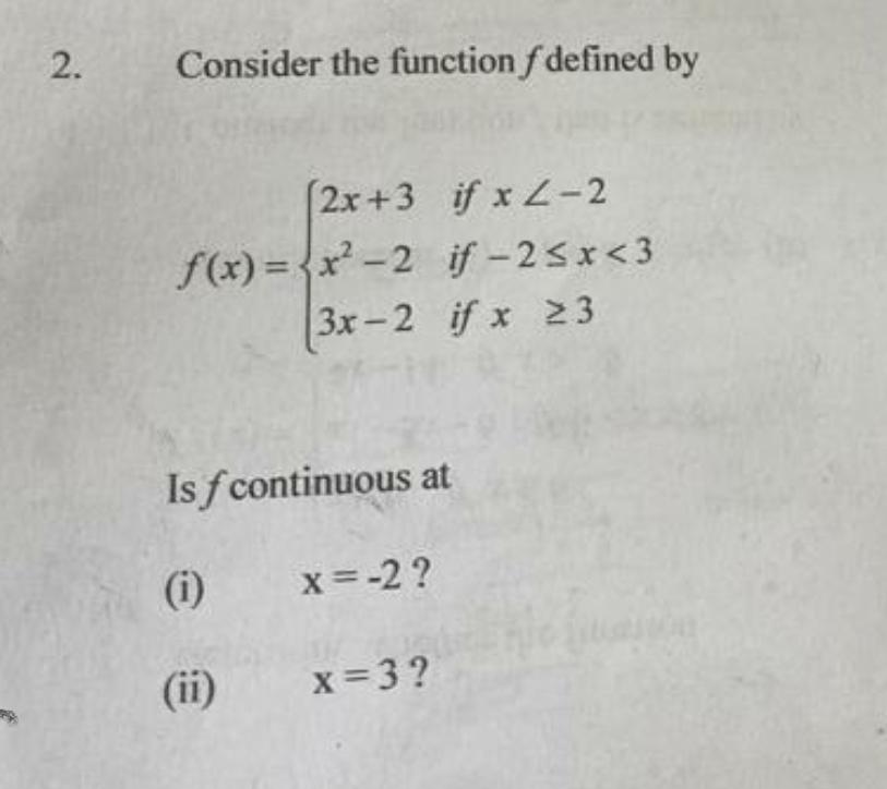 Solved Consider the function f defined by | Chegg.com