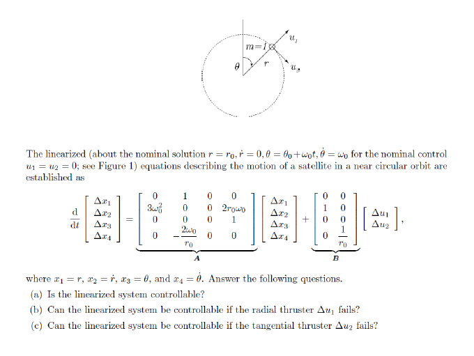 Solved The linearized (about the nominal solution | Chegg.com