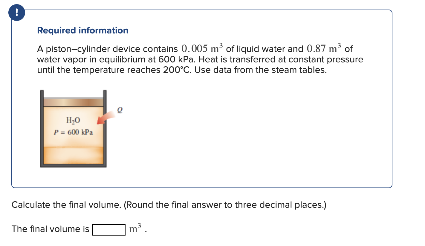 Solved Required information A piston-cylinder device | Chegg.com