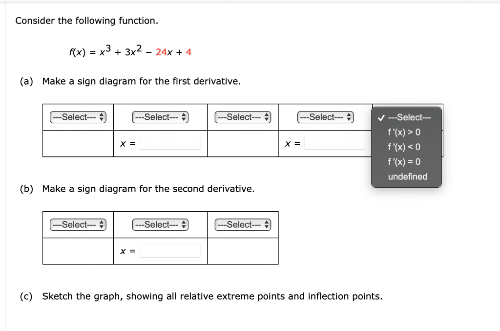 Solved Consider the following function. f(x) = x3 + 3x2 – | Chegg.com