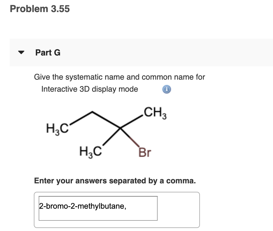 Solved Problem 3.55 Part G Give the systematic name and | Chegg.com