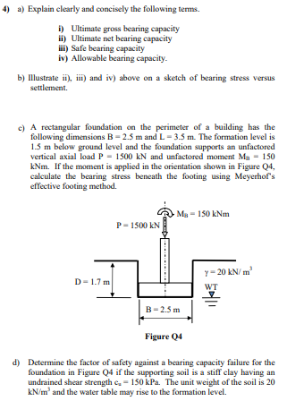 Solved 4) a) Explain clearly and concisely the following | Chegg.com