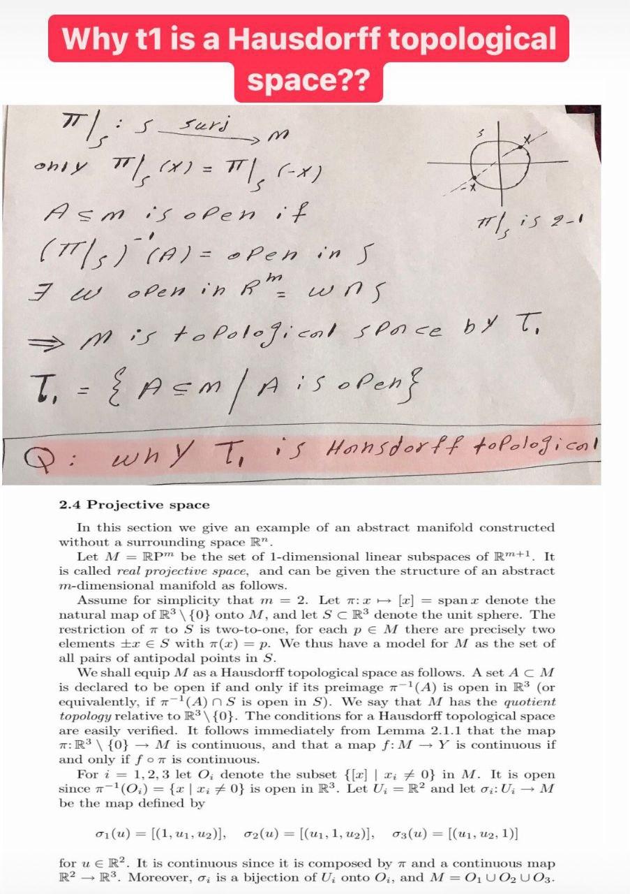 Solved 77 کر : »M 77 B Asm Why t1 is a Hausdorff topological | Chegg.com
