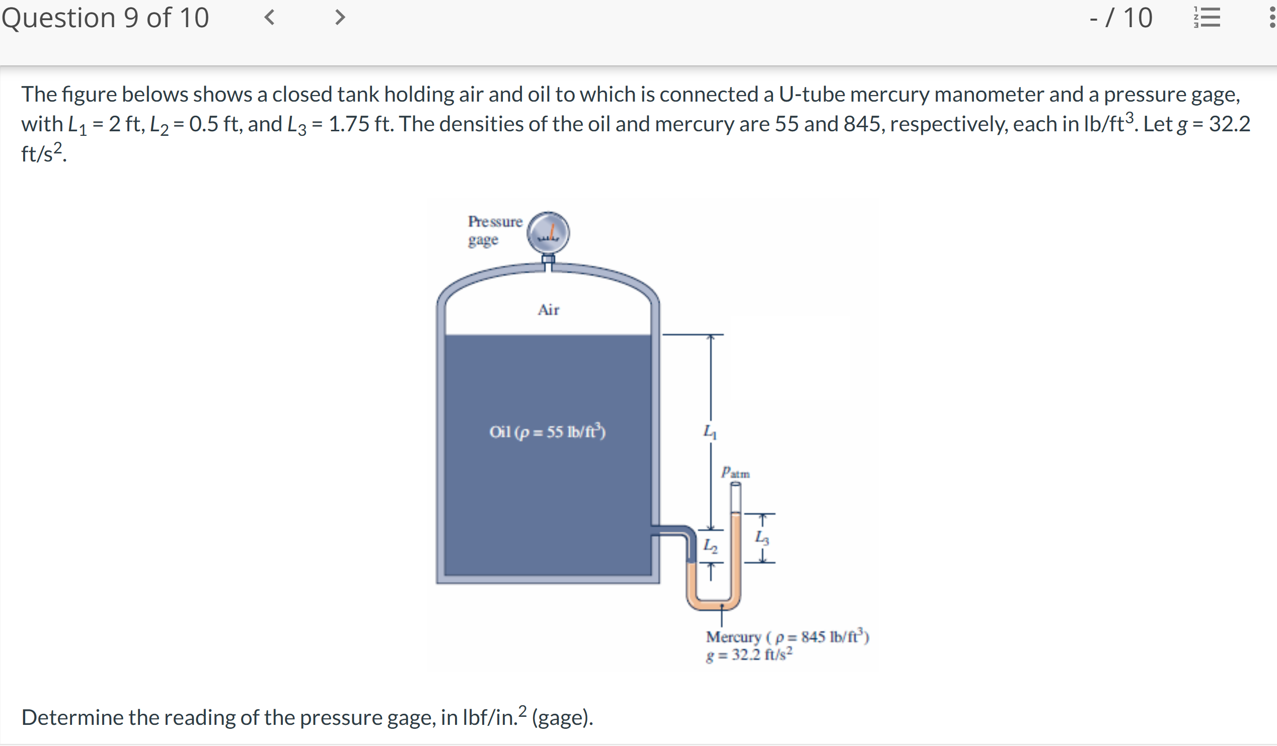 Solved The figure belows shows a closed tank holding air and | Chegg.com