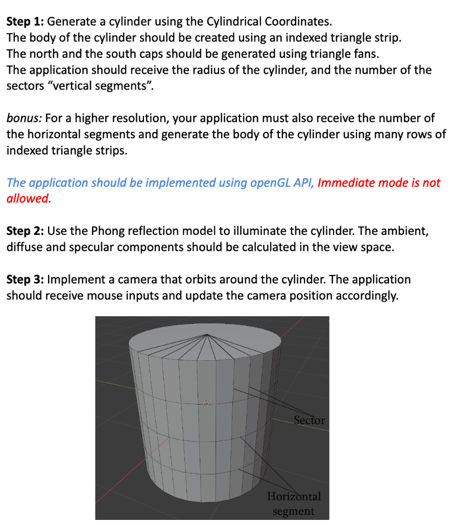 Step 1: Generate a cylinder using the Cylindrical | Chegg.com