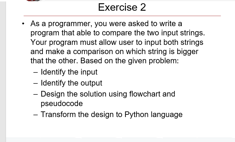 Solved Exercise 2 As a programmer, you were asked to write a | Chegg.com