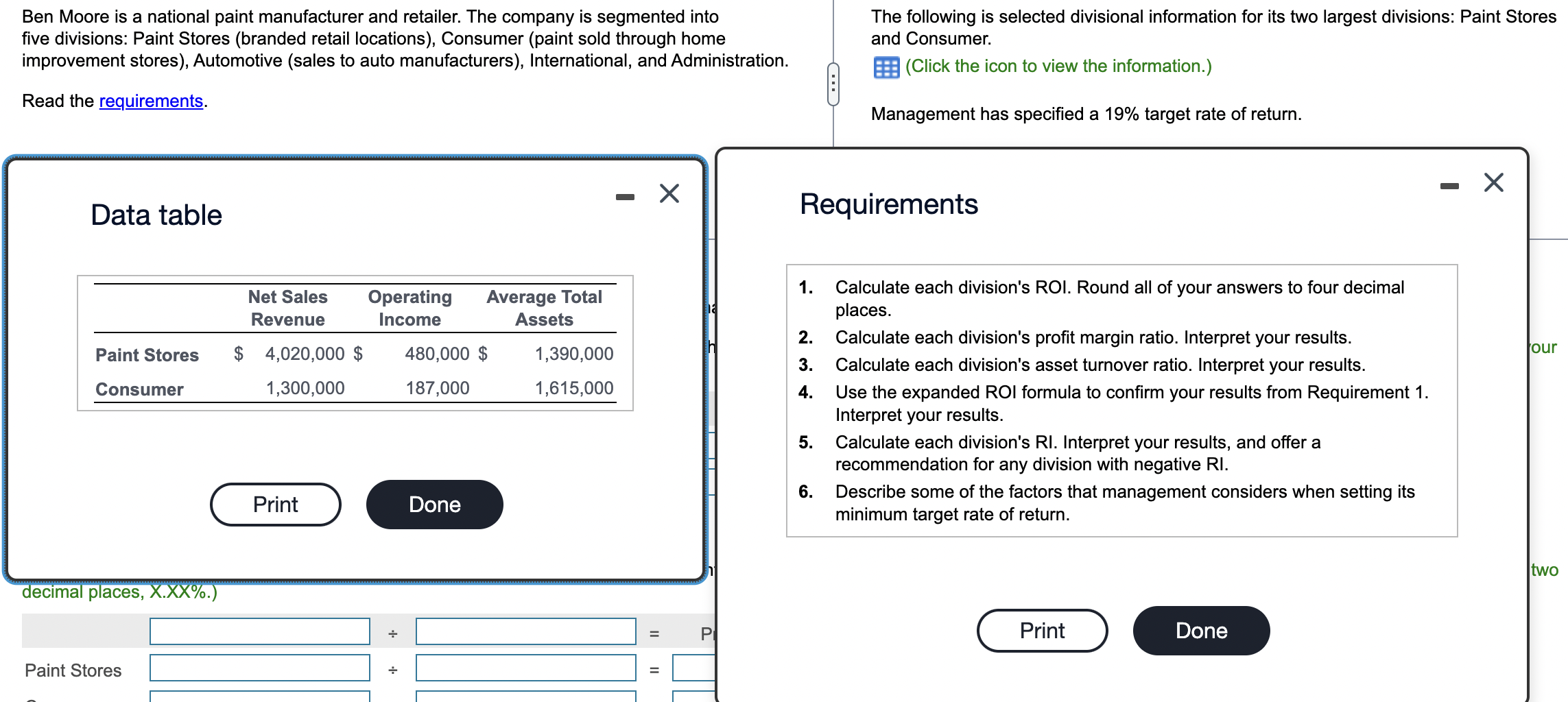Solved Requirement 1. Calculate each division's ROI. Round | Chegg.com