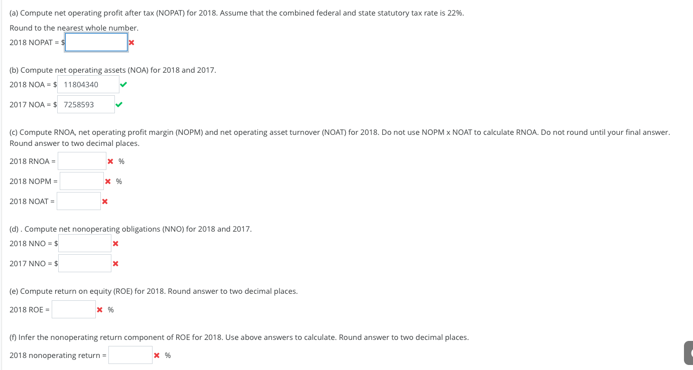 Solved Analysis and Interpretation of ROE and RNOA with No | Chegg.com