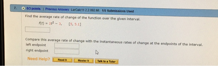 Solved Find the average rate of change of the function over | Chegg.com