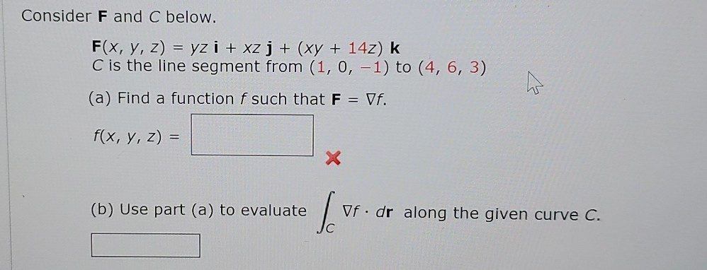 Solved Consider F and C below. F(x, y, z) = yz i + xz j + | Chegg.com