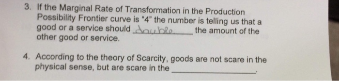Solved 3. If the Marginal Rate of Transformation in the | Chegg.com