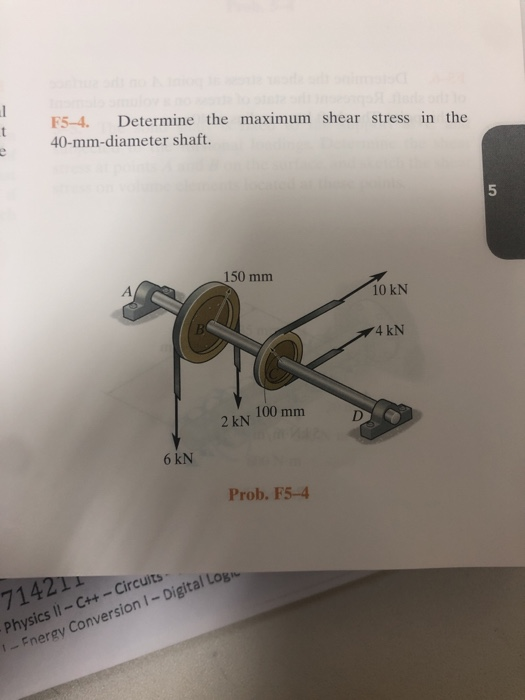 F5-4. Determine the maximum shear stress in the | Chegg.com F5-4. Determine the maximum shear stress in the | Chegg.com