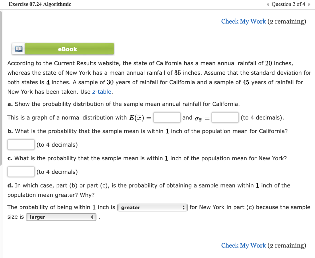 Solved Exercise 07.24 Algorithmic Question 2 of 4 ) Check My | Chegg.com