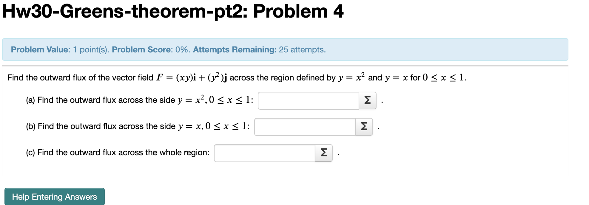 Solved Hw30-Greens-theorem-pt2: Problem 4 Problem Value: 1 | Chegg.com