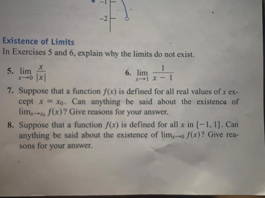 Solved Existence of Limits In Exercises 5 and 6, explain why | Chegg.com