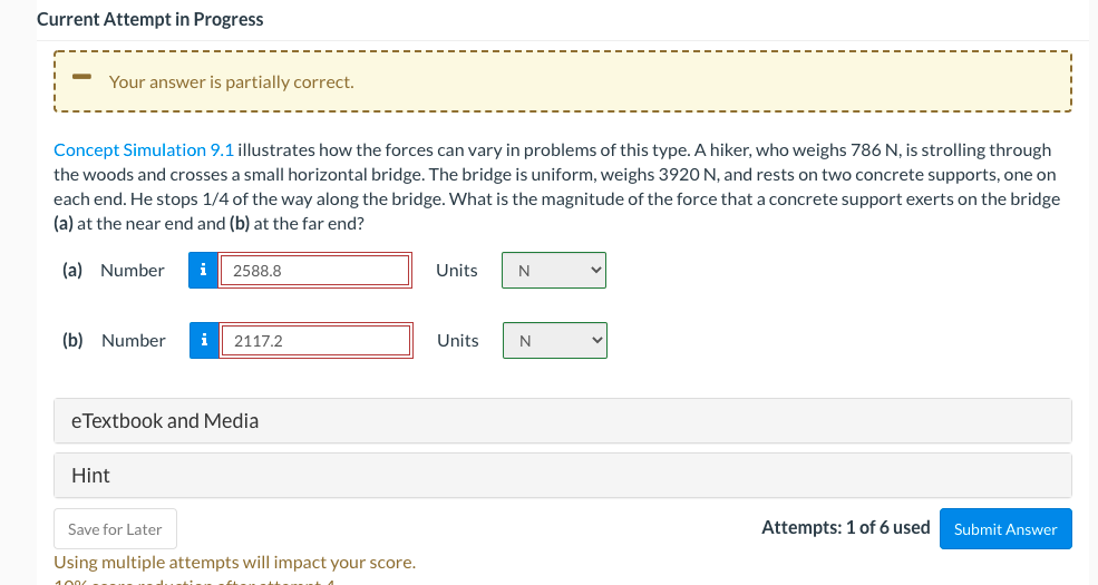 Solved Current Attempt in Progress Your answer is partially | Chegg.com
