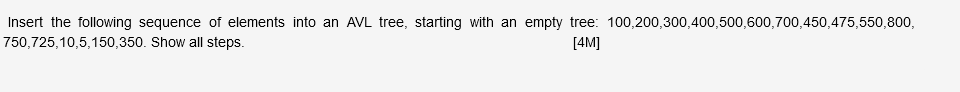 Solved Insert the following sequence of elements into an AVL | Chegg.com