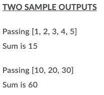 Solved (JAVA) Write a method named sumInts that can take a | Chegg.com