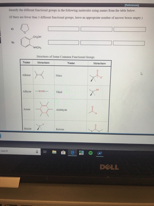 Solved Identify the different functional groups in the | Chegg.com
