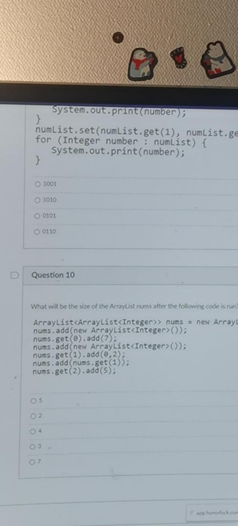 Solved System.out.print(number) numList.set(numlist.get(1), | Chegg.com