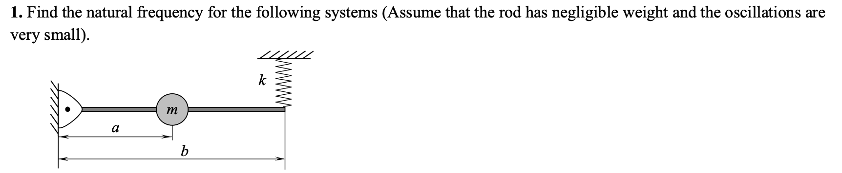 Solved Find the natural frequency for the following systems | Chegg.com