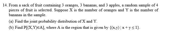 14. From a sack of fruit containing 3 oranges, 3 | Chegg.com