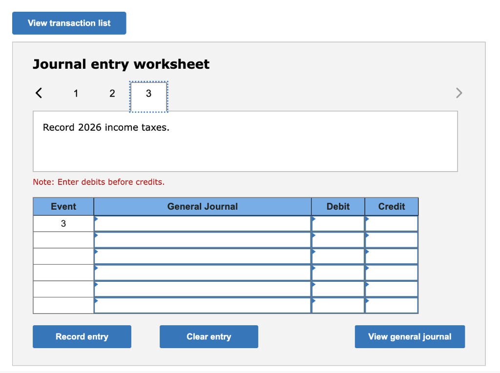 Solved Journal entry worksheet Note: Enter debits before | Chegg.com