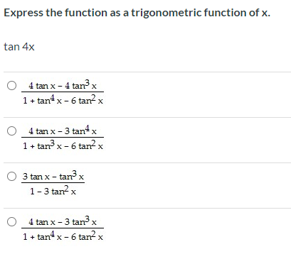 Solved Express the function as a trigonometric function of | Chegg.com