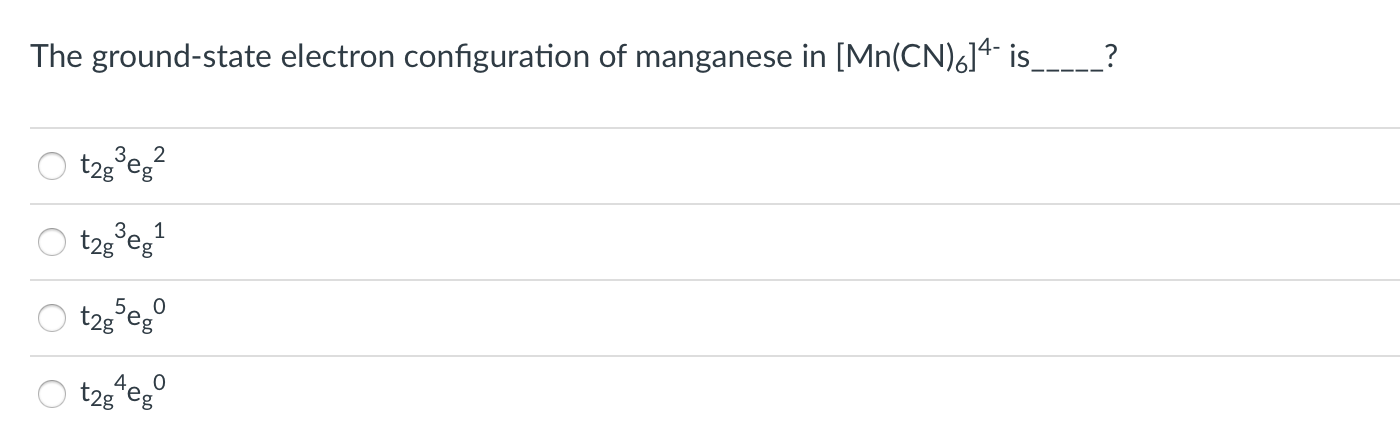 Solved The ground-state electron configuration of manganese | Chegg.com