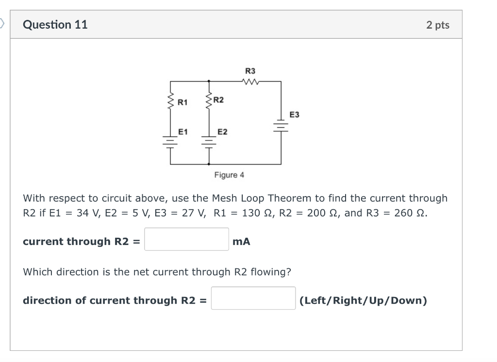 Solved With respect to circuit above, use the Mesh Loop | Chegg.com