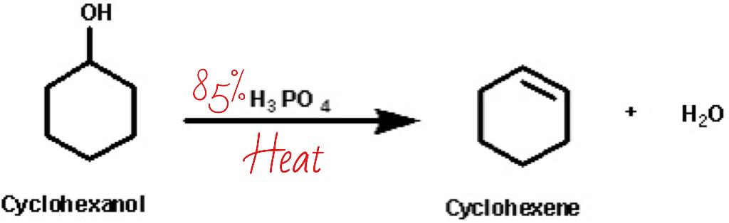 Solved Dehydration of Cyclohexanol: Please show the arrow | Chegg.com