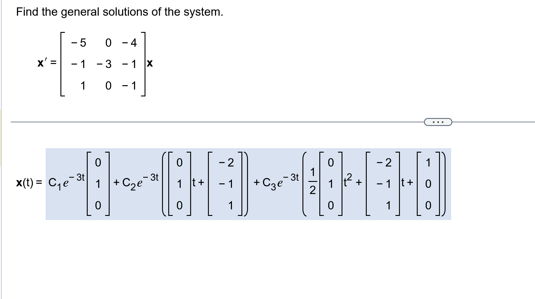 Solved Find the general solutions of the system. | Chegg.com