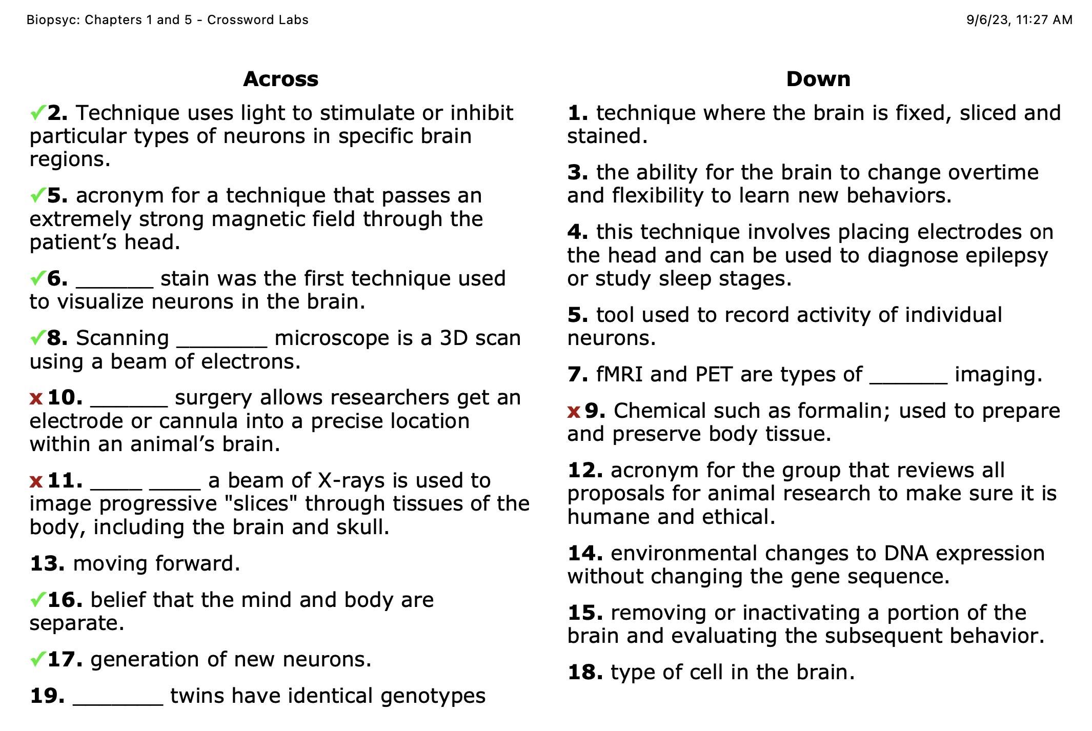 Solved Biopsyc: Chapters 1 and 5\begin{tabular}{|l|} \hline | Chegg.com