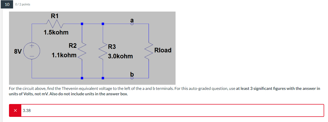 Solved For the circuit above, find the Thevenin equivalent | Chegg.com